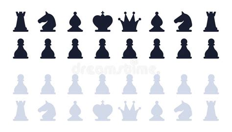 Chess Pieces Set Of Elements Sports And Intellectual Game Strategy Queen King Bishop