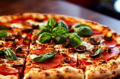 Premium Ai Image Delicious Pepperoni Pizza Generative Ai