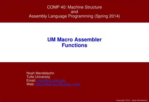 PPT UM Macro Assembler Functions PowerPoint Presentation Free