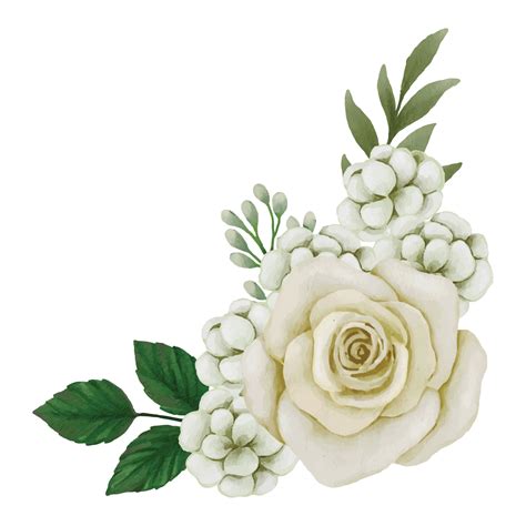 Flower White Rose Floral Bouquet Clip Art Element Transparent