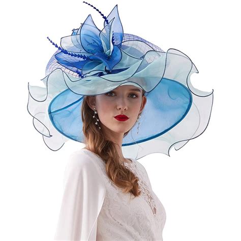 Women Derby Church Hat Organza Flower Wedding Tea Party Fascinator Hat