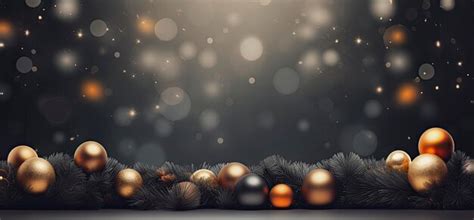 Premium Photo Golden Christmas Baubles And Wreath Bokeh Background In