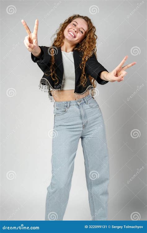 Woman Making A Peace Sign With Hands Stock Image Image Of Hands