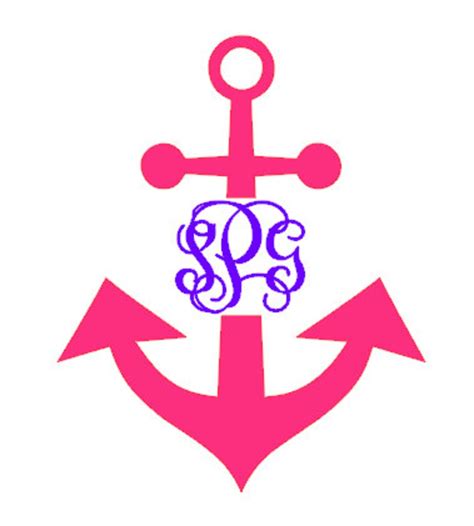 Personalized Monogrammed Anchor Decal Etsy