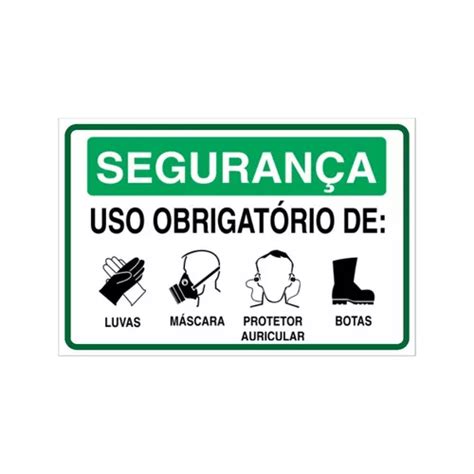 Kit 12 Placa Para Sinalização Seg Uso Obrigatório De Pro