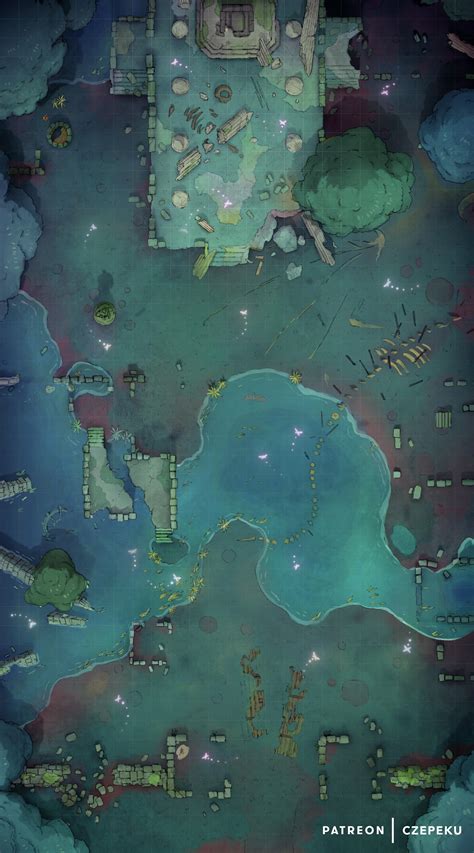 Magic Feywild Ruins Battlemap OC ART R DnD