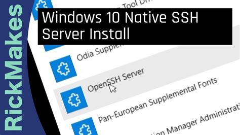 Windows 10 Native Ssh Server Install Youtube