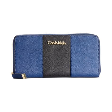 Calvin Klein Saffiano Zip Around Wallet In Black Ink Black Lyst