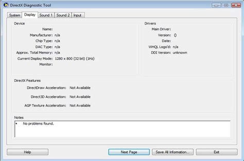 Service Pack And Directx Diagnostic Error