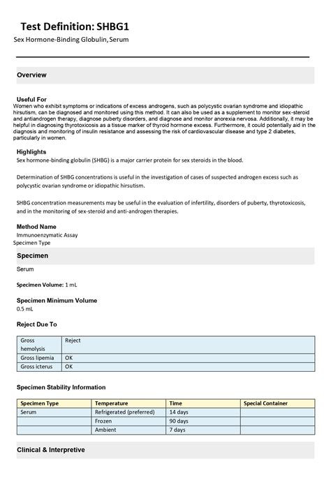 Bahrain Medical Laboratory Sex Hormone Binding Globulin Serum