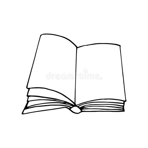 Book Open With Bookmark Icon Sketch Hand Drawn Doodle Style Vector