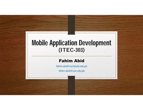 Mobile Application Development Lecture 13 And 14pdf