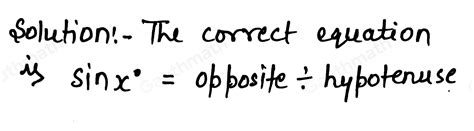 Solved Which Equation Is Correct Cos X ° Opposite Hypote[algebra