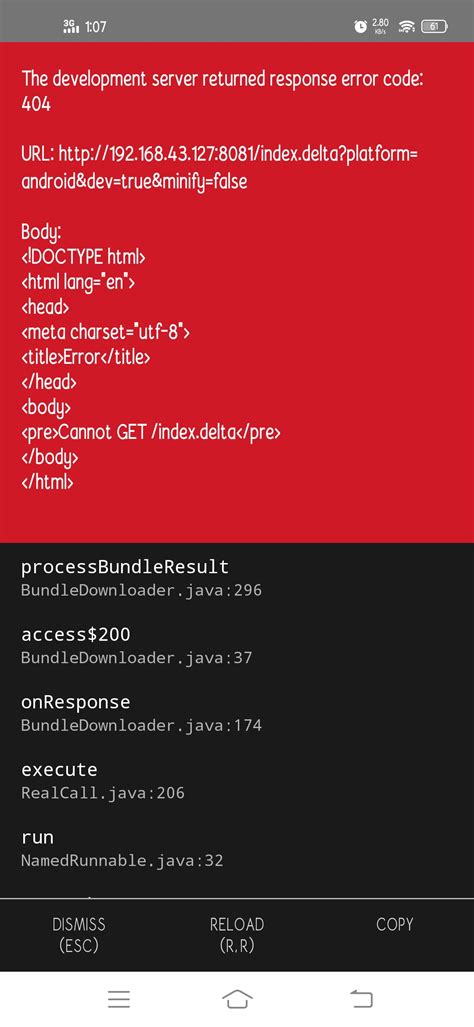 The Development Server Returned Response Error Code 404 Index Delta