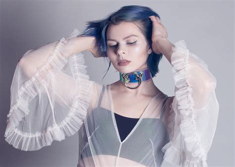 Extra Choker Collar Holographic Iridescent Vinyl Hologram Etsy