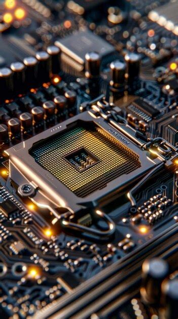Futuristic Central Processor Unit Powerful Quantum Cpu On Pcb