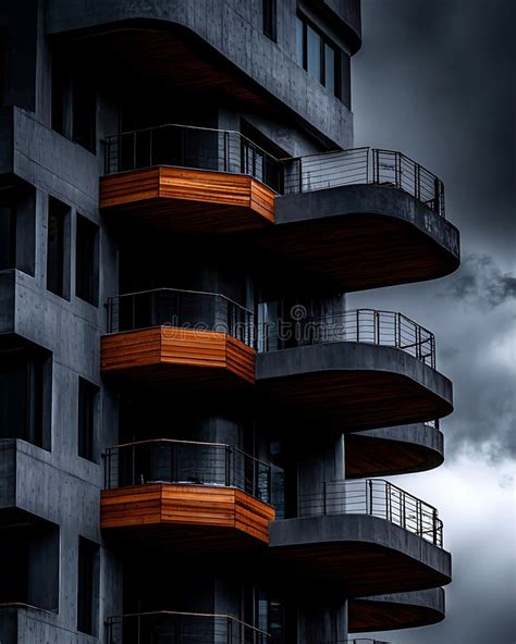 Modern Apartment Building With Balconies Stock Illustration Illustration Of Residential