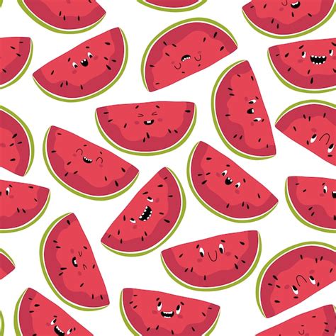Gracioso Sandía De Patrones Sin Fisuras Rodajas De Deliciosas Frutas