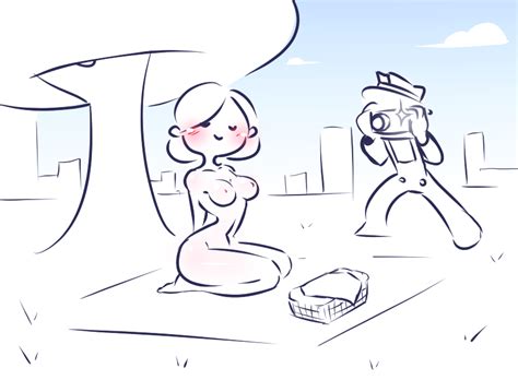 Rule Ambiguous Gender Blush Blush Breasts Building Background Camera Closed Eyes Clouds