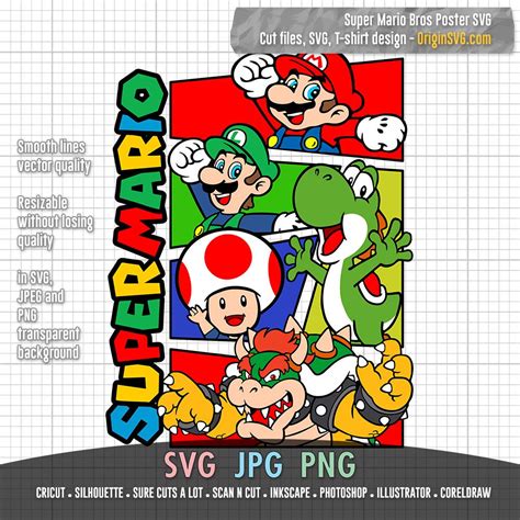Mario And Luigi Svg Free Super Mario Svg Mario Svg Luigi Svg Bowser