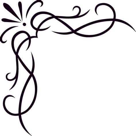 Elegant Corner Border Creating A Decorative Frame With Swirls And