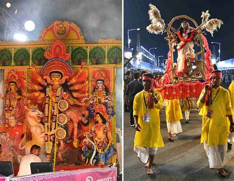 Kolkata Durga Puja Durga Puja Carnival Tableaux On Red Road Portray The Best That West Bengal