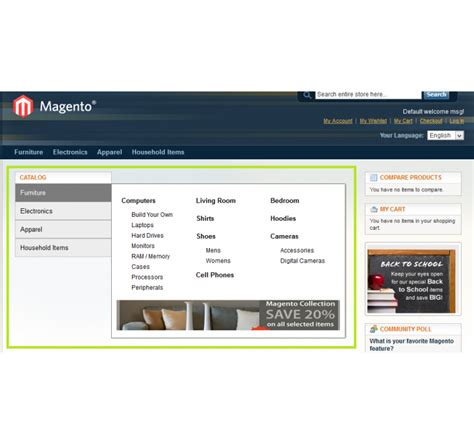 Vertical Catalog Exploded Navigation Magento Extension By MageTrend