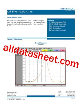 3178-110 Datasheet(PDF) - KR Electronics, Inc.