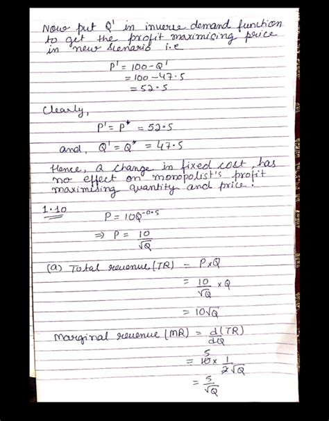 16 The Inverse Demand Curve A Monopoly Faces Is P100 Q The Firms