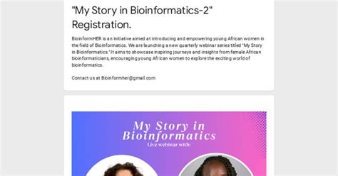 bioinformher on linkedin my story in bioinformatics 2 registration