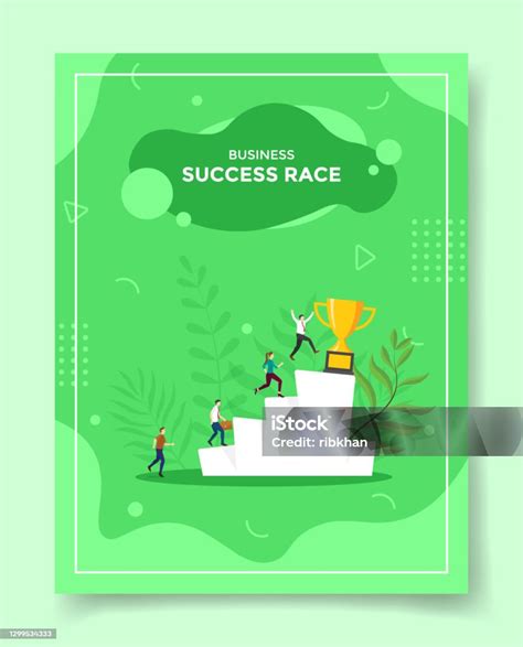 배너 전단지 책 표지 잡지의 템플릿에 대한 성공 경주 비즈니스 개념 1위에 대한 스톡 벡터 아트 및 기타 이미지 1위 개발