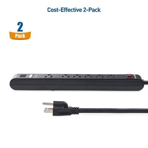 Other Cable Matters 2pack 6 Outlet Surge Protector Power Strip With