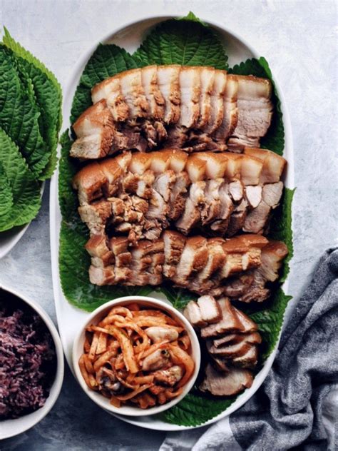 Instant Pot Bossam Korean Boiled Pork Belly With Oyster Radish Kimchi