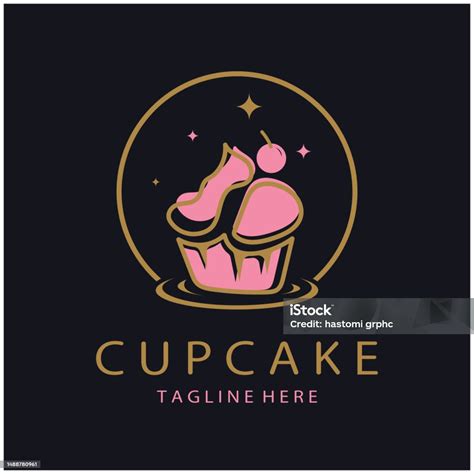 컵케이크 로고 디자인 벡터 일러스트레이션 템플릿입니다 컵케이크 빵집 Iconcake 상점 케이크 가게 벡터 고급에 대한 스톡