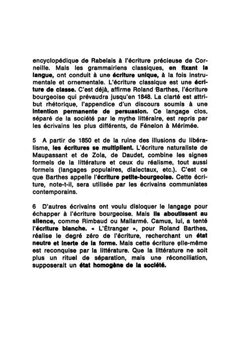 Le Degré zéro de l écriture de Barthes Roland