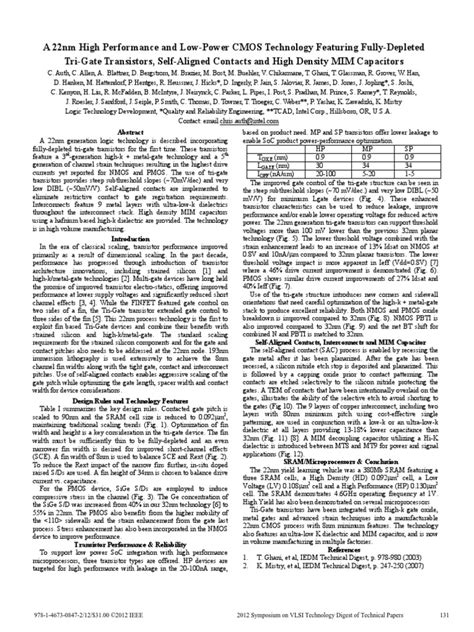Intel 22nm Finfet Pdf Mosfet Electronics