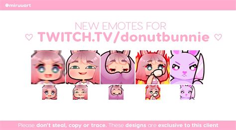 🌸 M I R U 🌸 Emote Commissions Open On Twitter 💖🐰new Twitch Emotes For