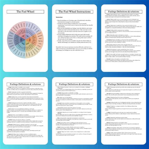 The Feel Wheel Workbook Emotion Wheel Psychologist Package Spectrum