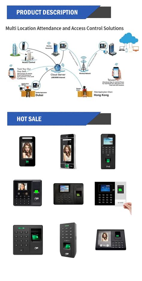 Cloud TCP IP Time Recording Biometric Punch Card Machine