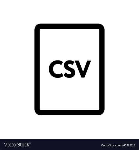 Csv File Icon Line Isolated On White Background Vector Image