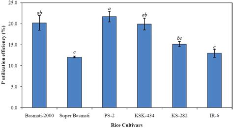 Phosphorus Utilization Efficiency Pute Of Six Rice Cultivars
