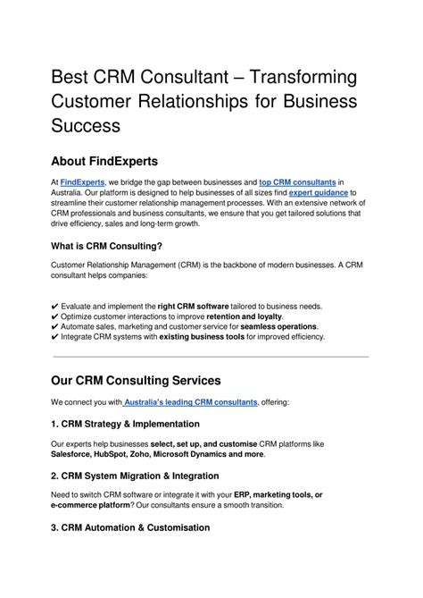 Ppt Best Crm Consultant Transforming Customer Relationships For