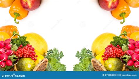 Frutas Y Hortalizas Aisladas En Blanco Espacio Libre Para Texto