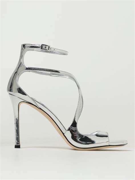 Jimmy Choo Outlet Shoes Woman Silver Jimmy Choo Heeled Sandals