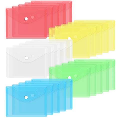 Toplive Plastic Envelopes 20 Pack Clear Poly Envelopes File Folders