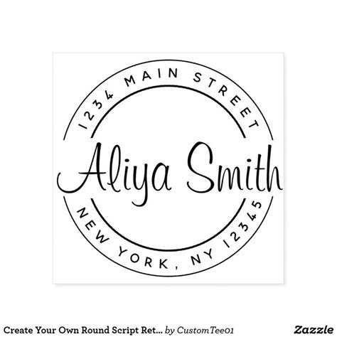 Create Your Own Round Script Return Address Self Inking Stamp Zazzle