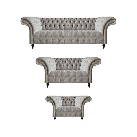 Jvmoebel Chesterfield Sofa Sofa Set 3tlg Chesterfield Sitzmöbel Textil