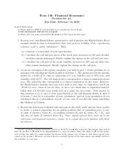 Problem Set 3 Spring 2019 1 Pdf Econ 136 Financial Economics