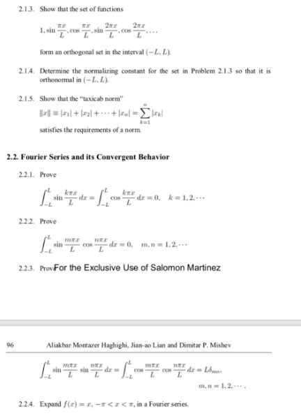 Solved Show that the set of functions ㄫㄨ form an Chegg