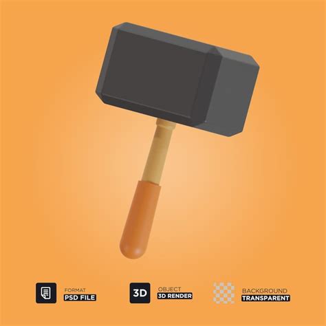 Premium Psd Hammer 3d Illustration Premium Psd